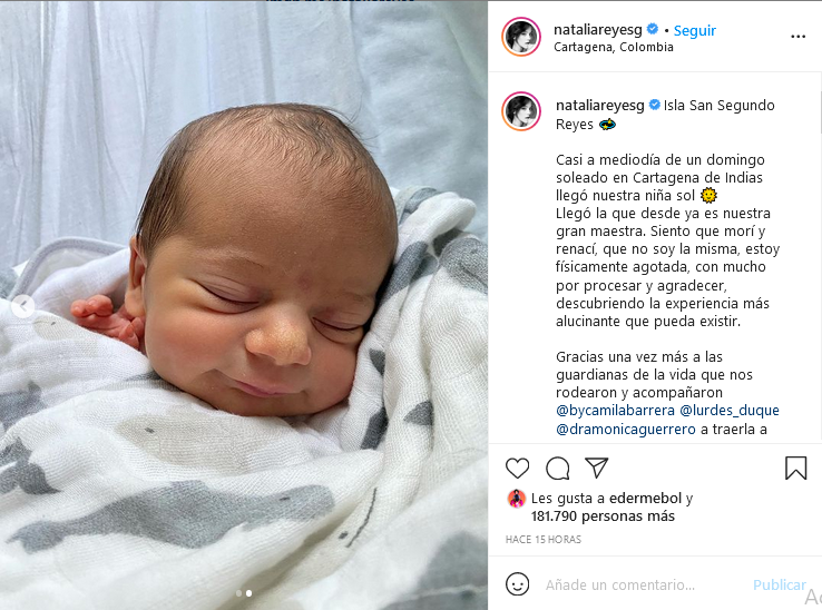 “Bienvenida al mundo”: nació Isla la hija de Natalia Reyes