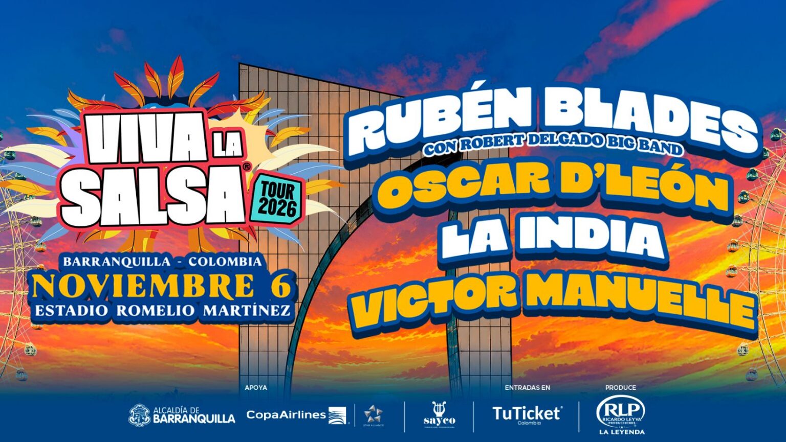 'Viva La Salsa Tour 2026' llega a Barranquilla con grandes estrellas
